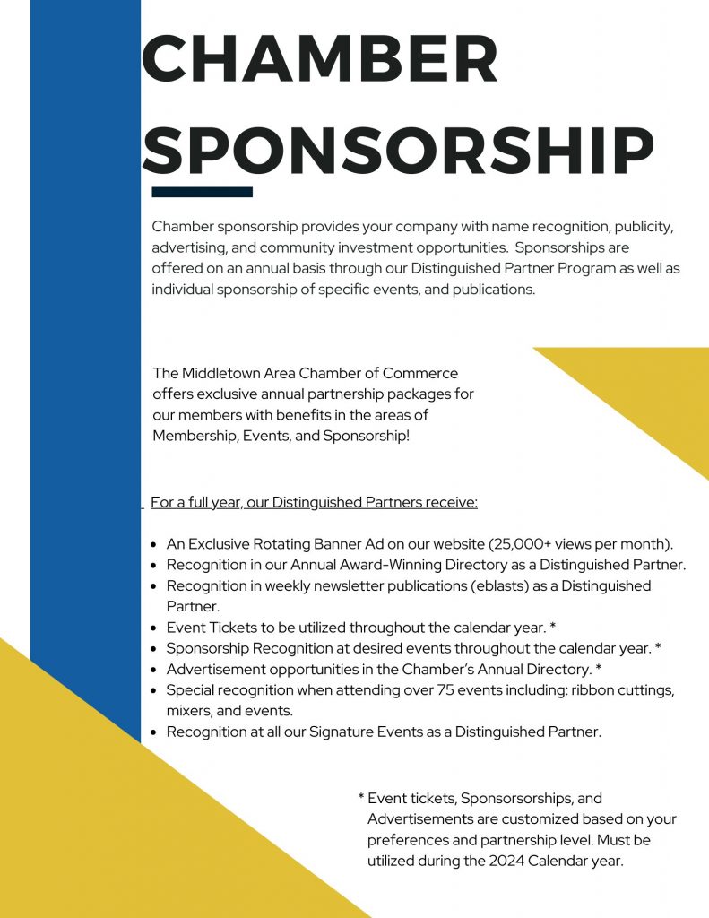 Sponsorship Opportunities - MIDDLETOWN AREA CHAMBER OF COMMERCE